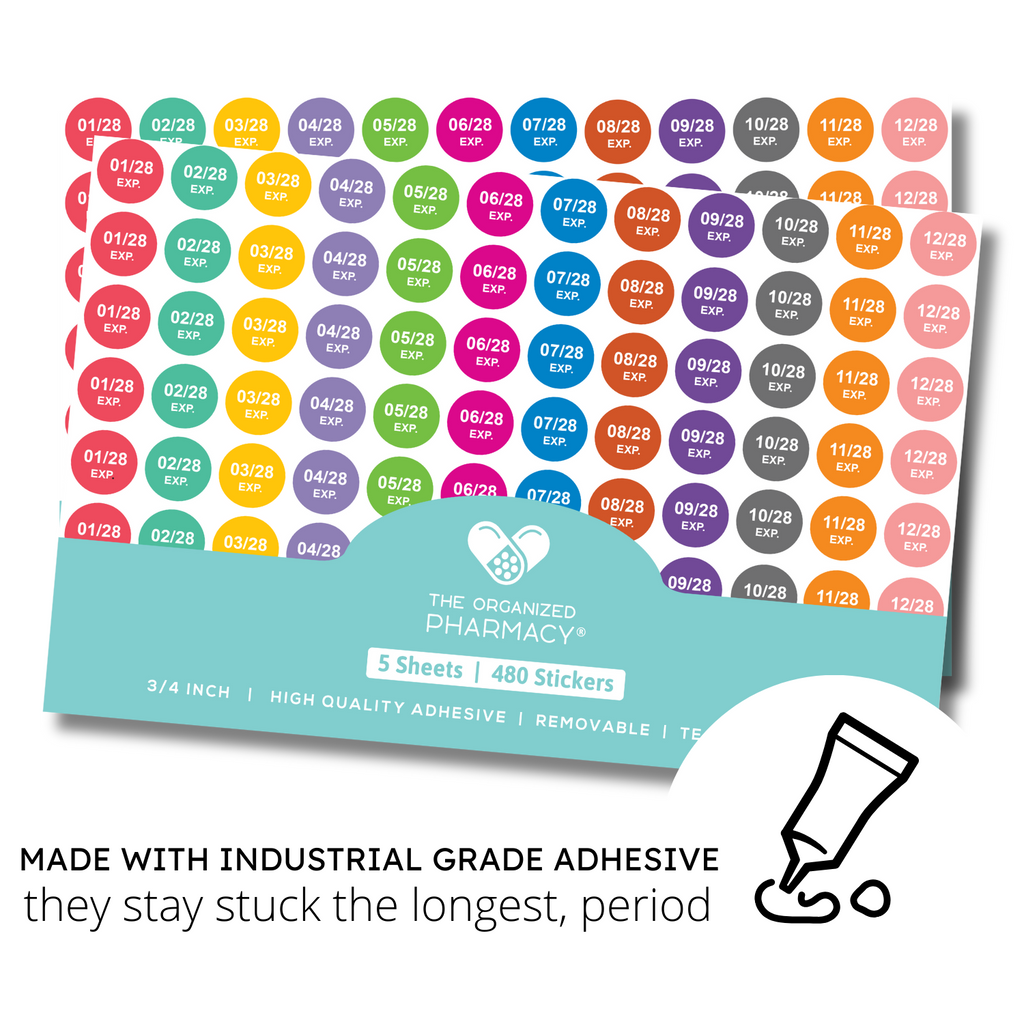 Pharmacy Expiration Dates Stickers - Edition 1.23 thru 12.23