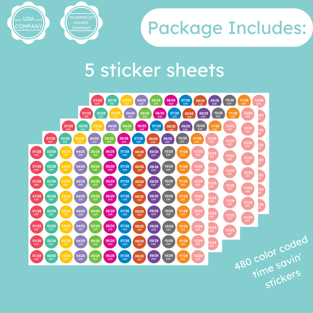 Pharmacy Expiration Dates Stickers - Edition 1.23 thru 12.23