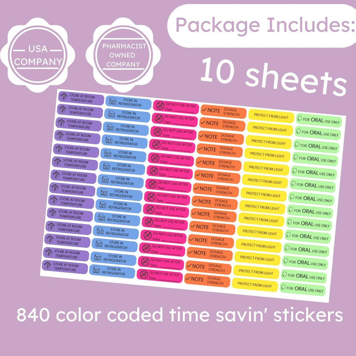 Hospital Pharmacy Auxiliary Labels